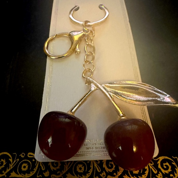 Accessories | Cherry Keychain With Gold Accents | Poshmark